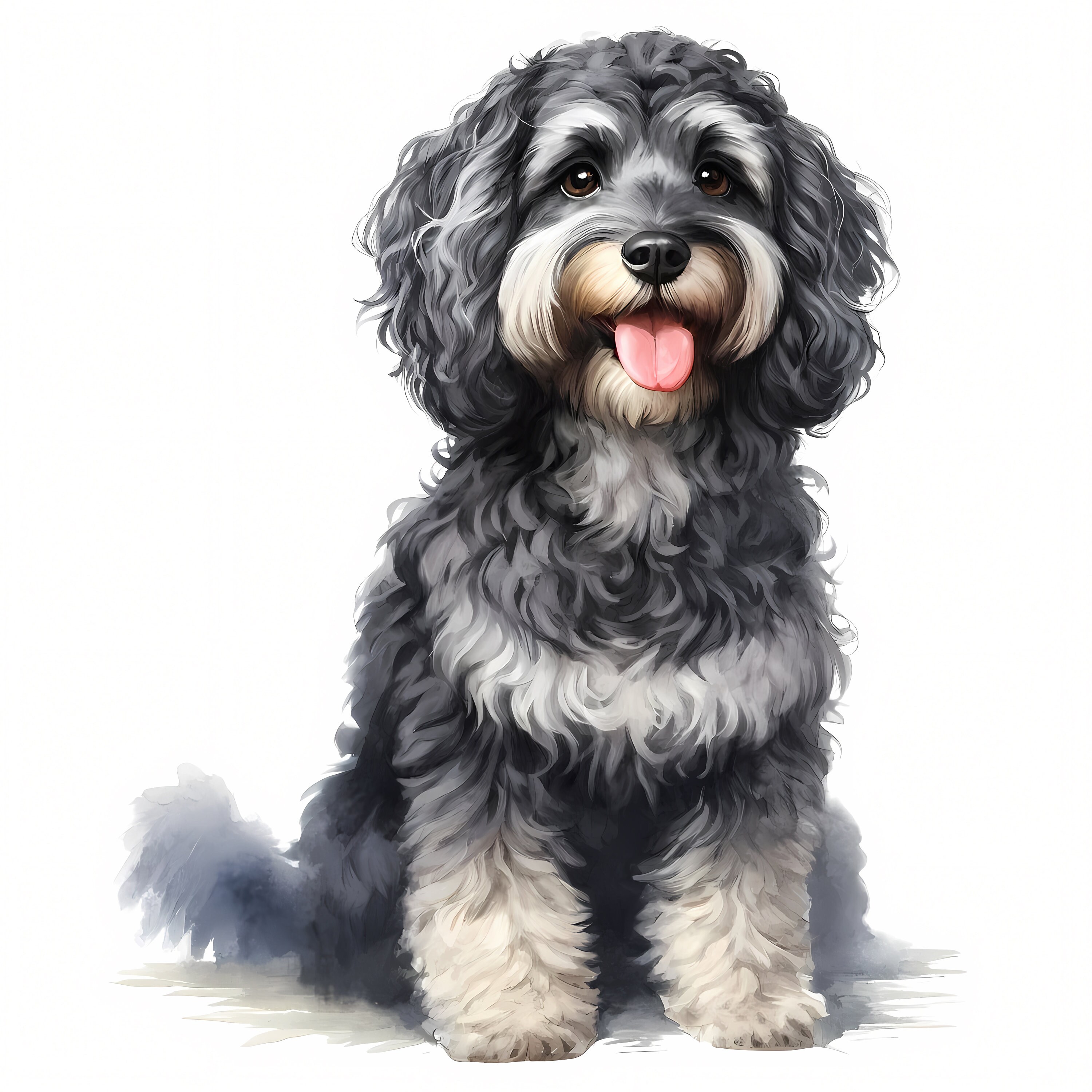 Cockapoo Clipart – Black and Grey Dog Art (digital Download) Set of 11 ...