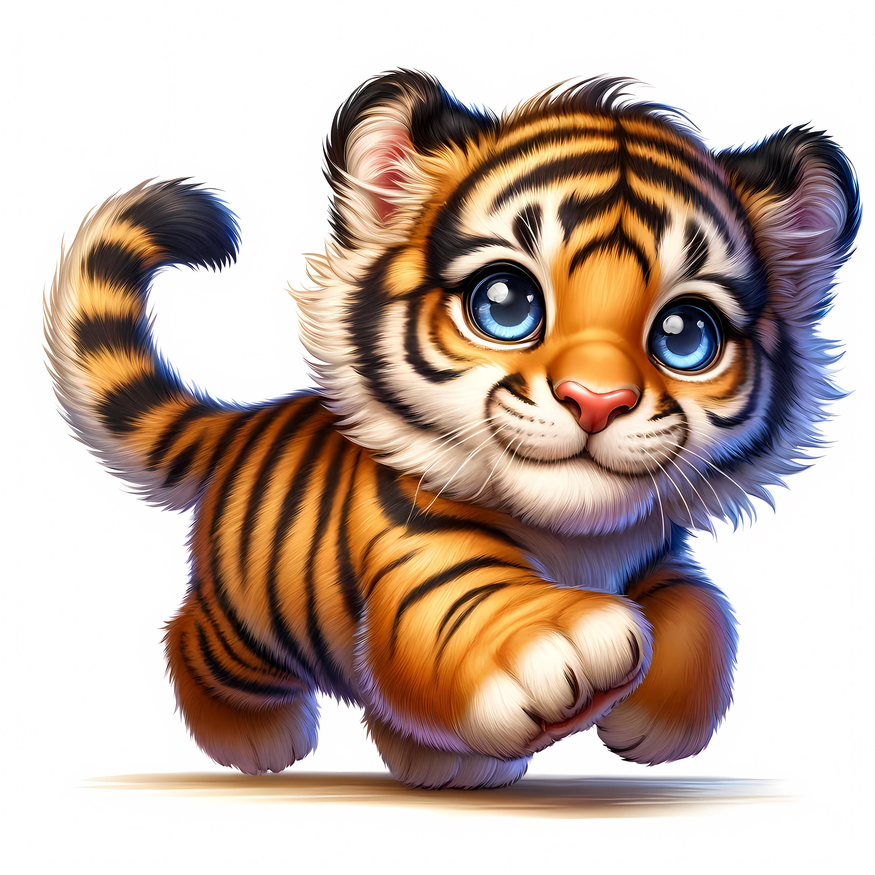 Cute Tiger Clipart Bundle – Nursery Decor, Forest Animal Art (digital ...
