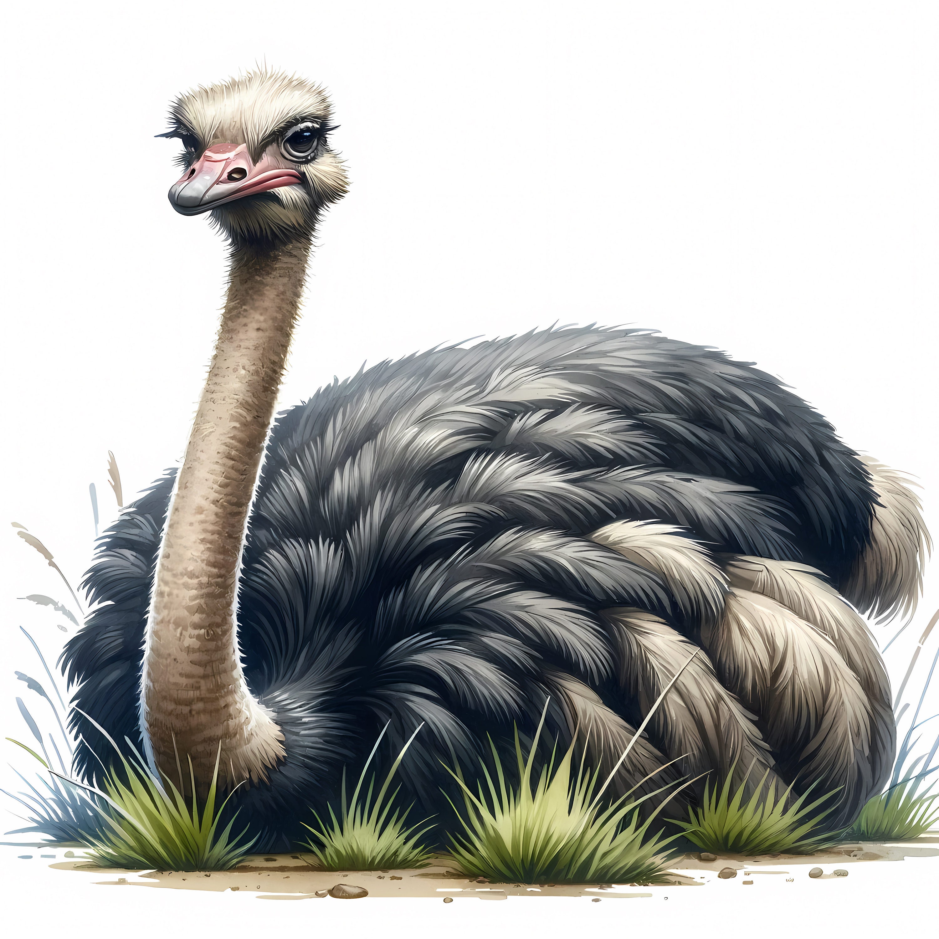 Ostrich Clipart Bundle | Safari Nursery Art (digital Download) 12 Jpgs ...
