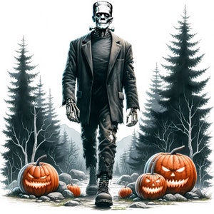 Frankenstein Clipart | Halloween Horror Art (digital Download) Set of ...