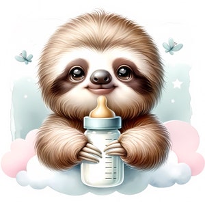 12 Baby Sloth Clipart: Nursery Decor JPG Bundle (digital Download) - Etsy