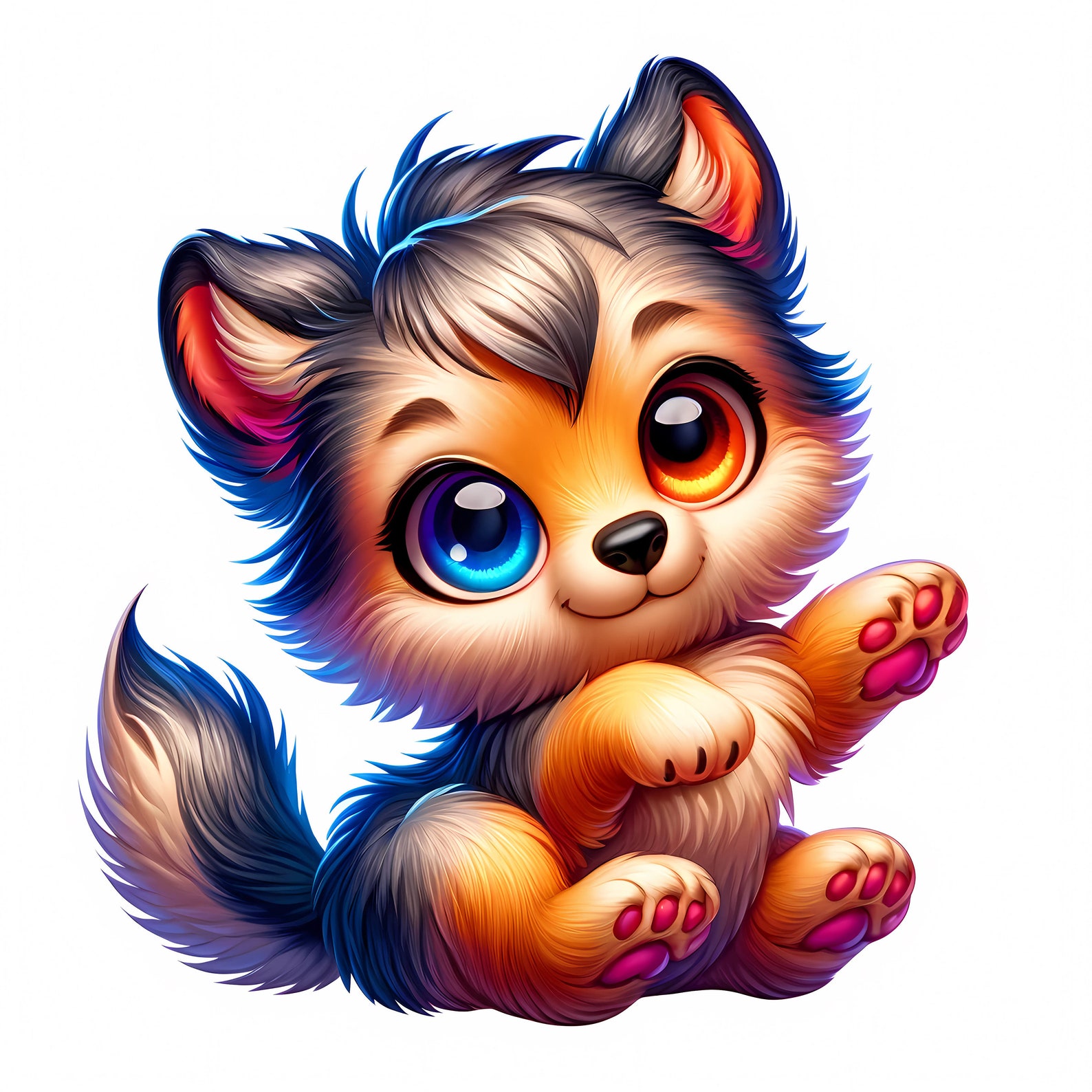 Cute Wolf Clipart Bundle | Nursery Wildlife Art (JPG Digital Download ...