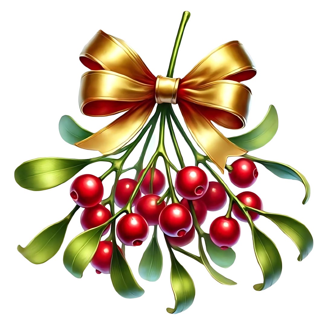 Christmas Mistletoe Clipart Bundle: Festive Holiday Art (11 JPG Digital ...