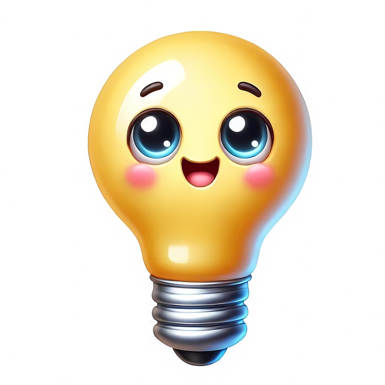 Cute Light Bulb Clipart | Nursery Art Printables (digital Download) - Etsy