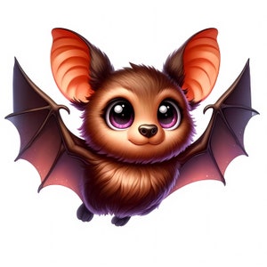 Cute Bat Clipart | Whimsical Bat Art, Commercial Use (digital Prints ...