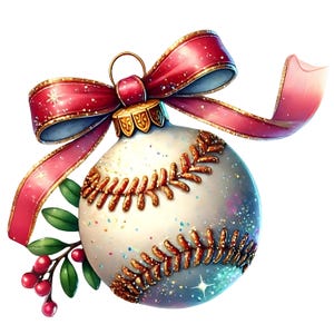 Christmas Baseball Clipart: Festive Holiday Sport Art (digital Download ...