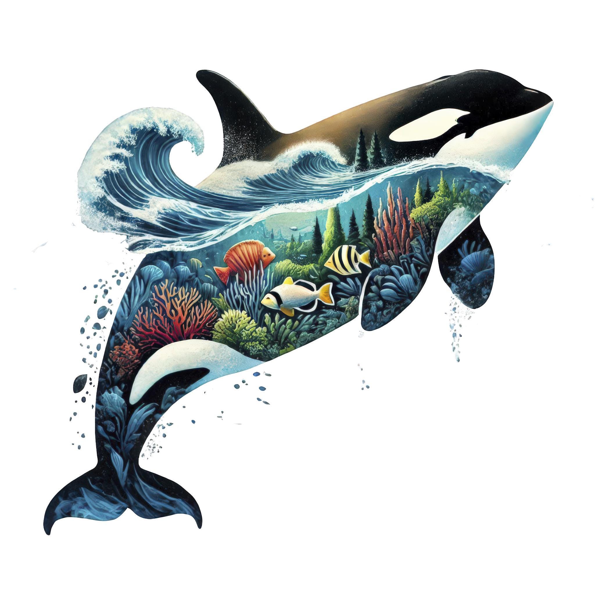 Orca Clipart Bundle | Majestic Ocean PNG Graphics (digital Download ...