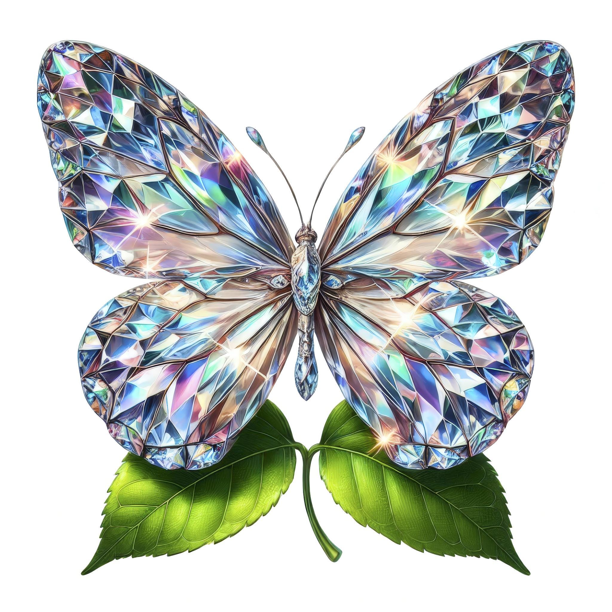 Diamond Butterfly Clipart | High-quality PNG JPG (digital Download) - Etsy