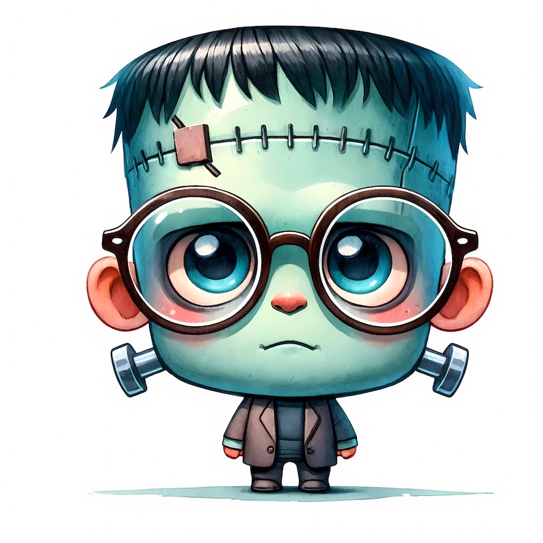 Cute Frankenstein Clipart | Spooky Halloween Jpgs (digital Download) - Etsy
