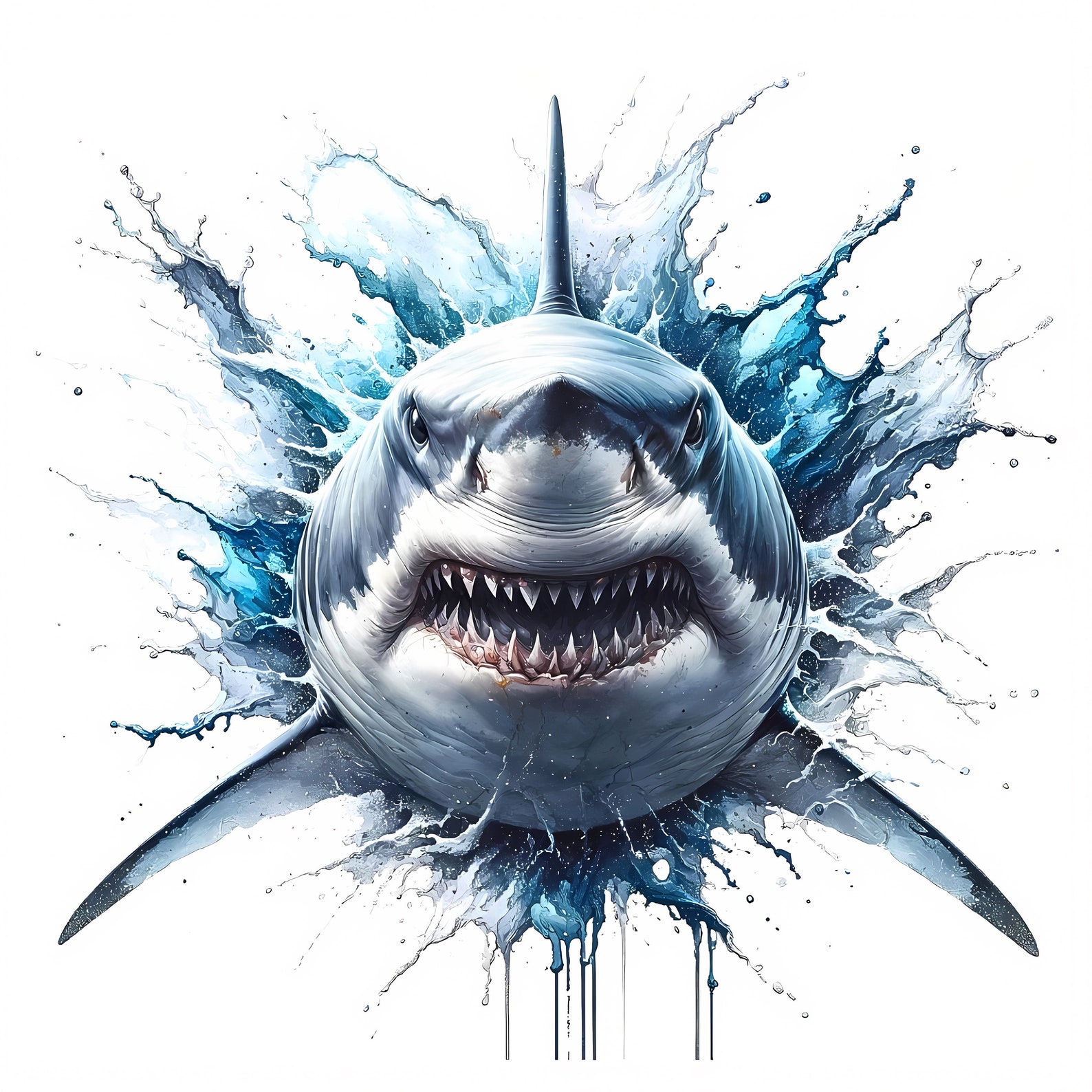 Shark Clipart 12 High-quality Jpgs Majestic Shark Clipart Bundle Wall ...