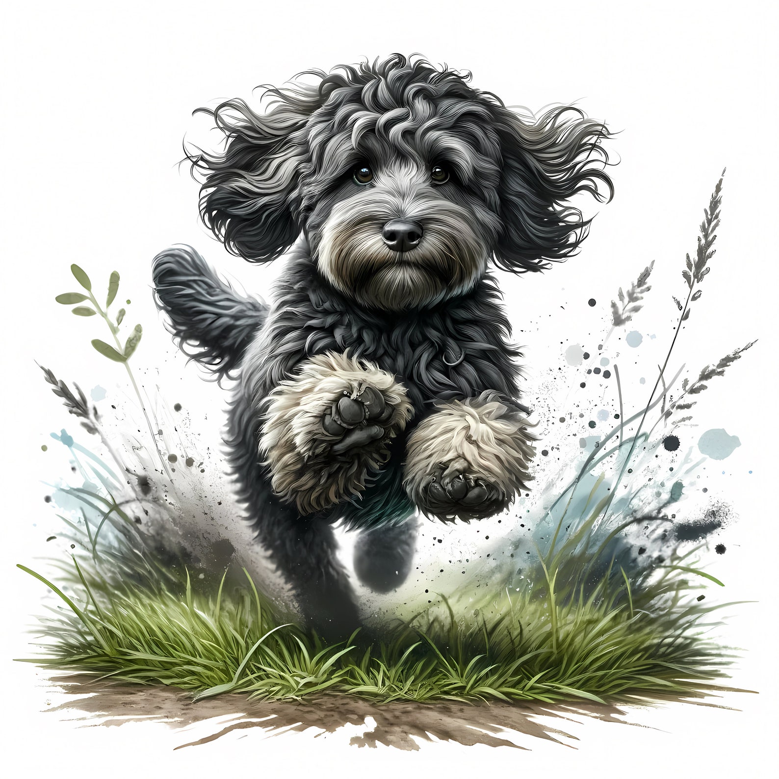 Cockapoo Clipart – Black and Grey Dog Art (digital Download) Set of 11 ...