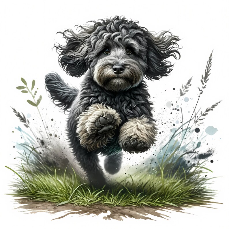 Black and Grey Cockapoo Clipart 11 High-quality Jpgs Digital Download ...