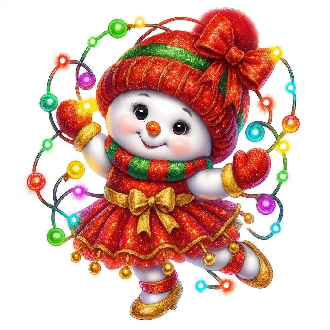 Ballerina Snowman Clipart: Christmas Snowlady PNG (digital Download - Etsy