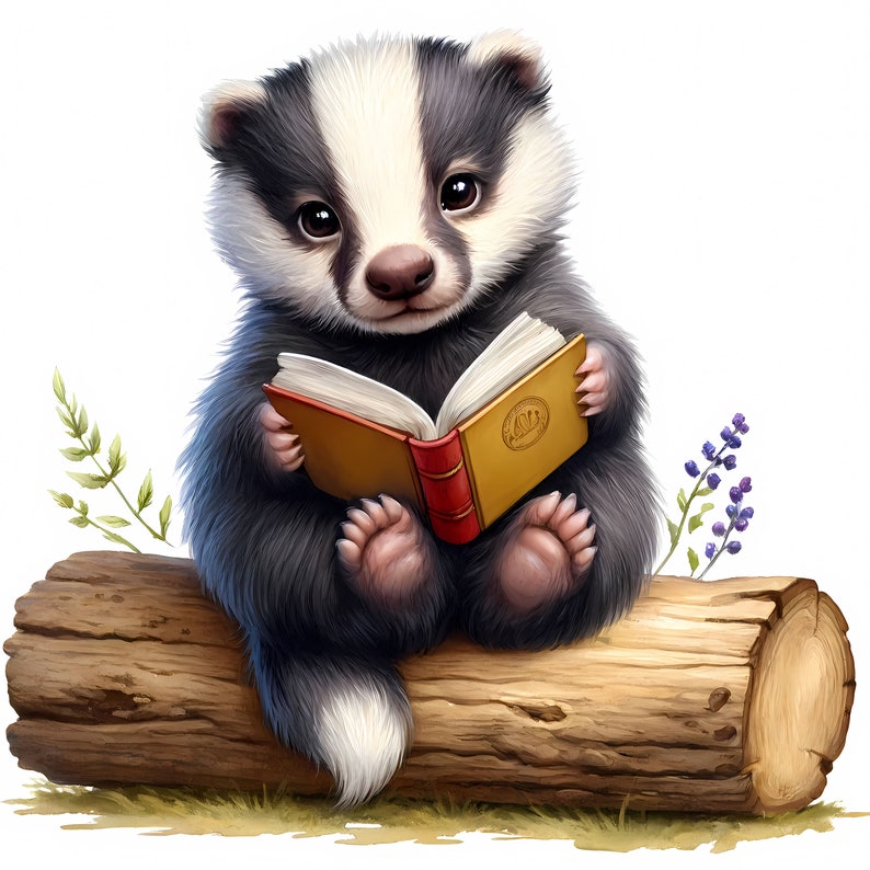 Cute Badger Clipart | 12 High-quality Jpgs | Adorable Cute Badger ...