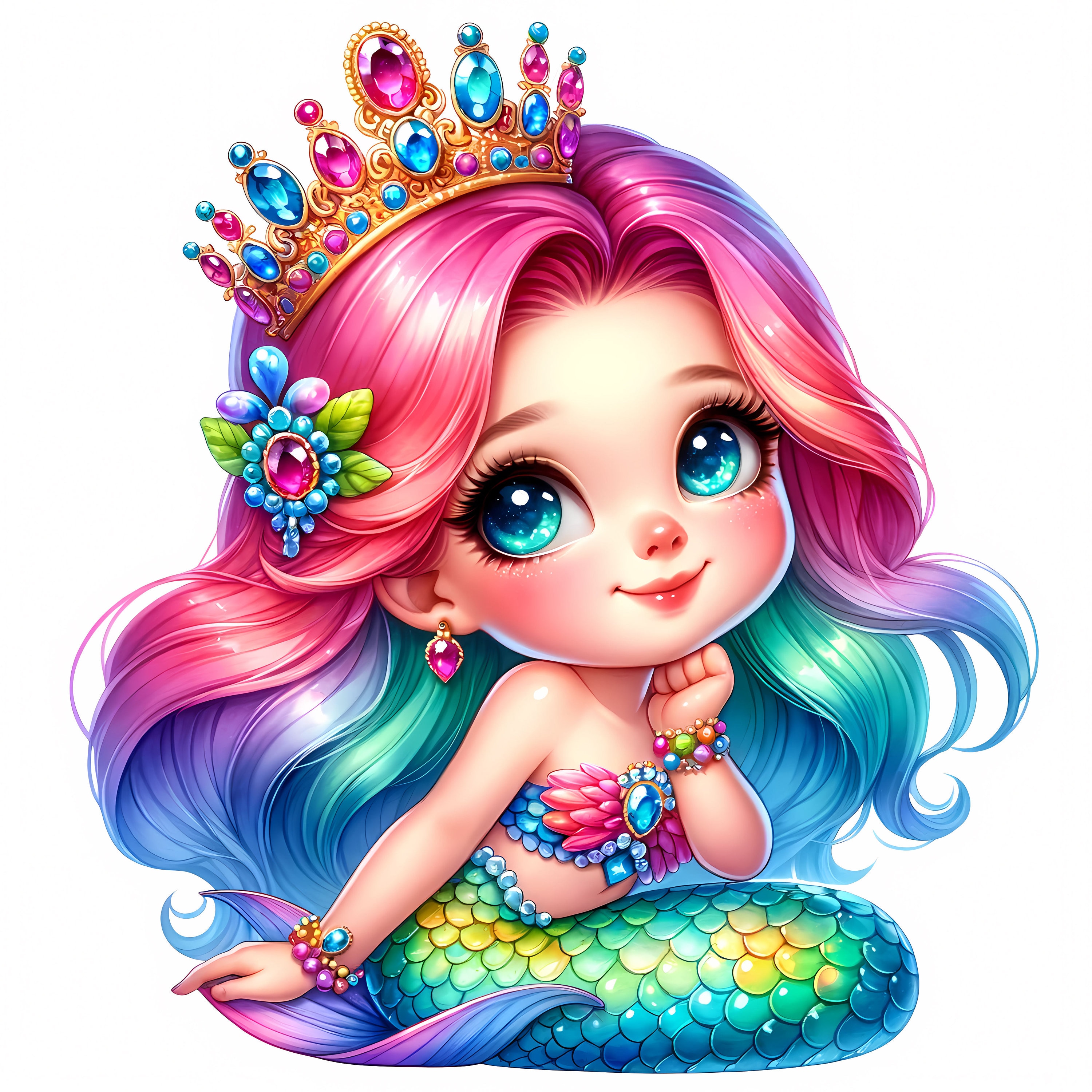Cute Mermaid Clipart 12 High Quality S Magical Cute Mermaid Clipart Bundle Nursery Mermaid