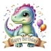 Dinosaur Birthday Clipart | Party Dino Kids Graphic (digital Download ...