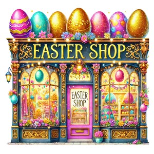 10 JPG/PNG, Easter Shop Clipart | Junk Journaling | Scrapbooking | Card ...