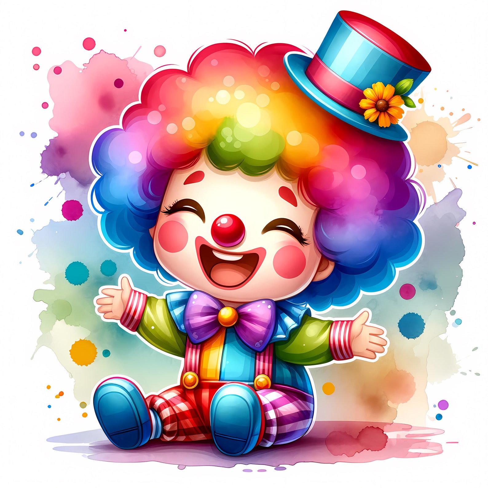 Cute Clown Clipart Bundle – Circus Art, High-quality Jpgs (digital ...