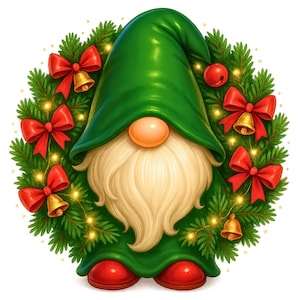 11 Christmas Gnome Clipart Bundle: Festive Winter PNG Designs (digital ...