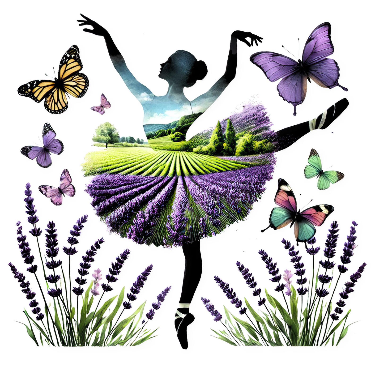 Ballet Dancer Clipart – Floral Ballerina PNG Bundle (digital Download ...