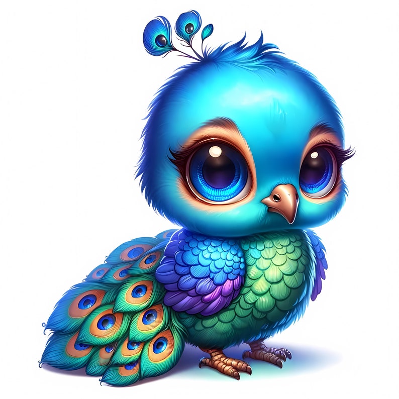 Cute Peacock Clipart | Floral Peacock Art, Nursery Decor (digital ...