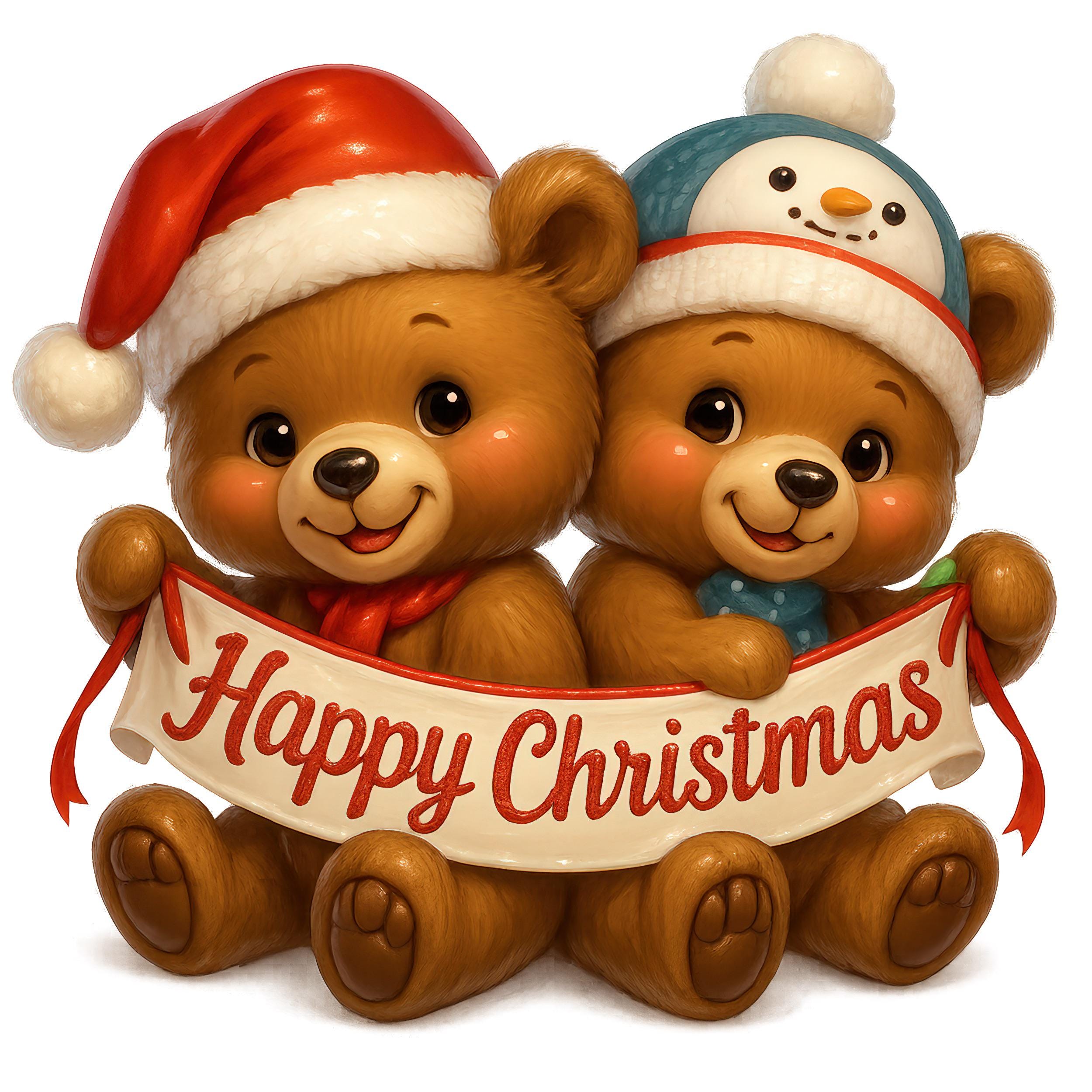10 Christmas Teddy Bear Clipart Bundle: Festive Holiday PNG (digital ...