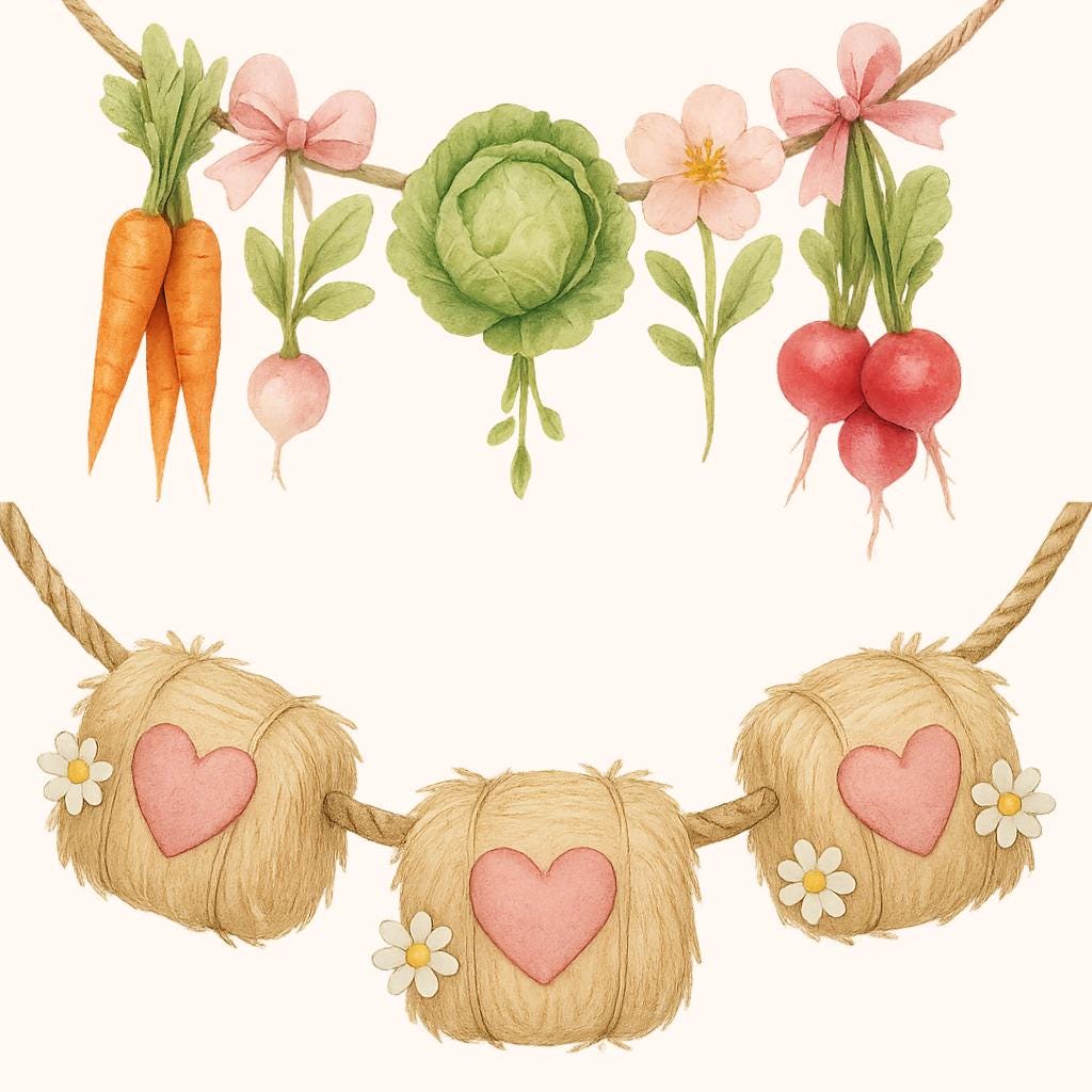 Cute Farm Animals Clipart Bundle, Kids Nursery Decor (PNG, Commercial ...