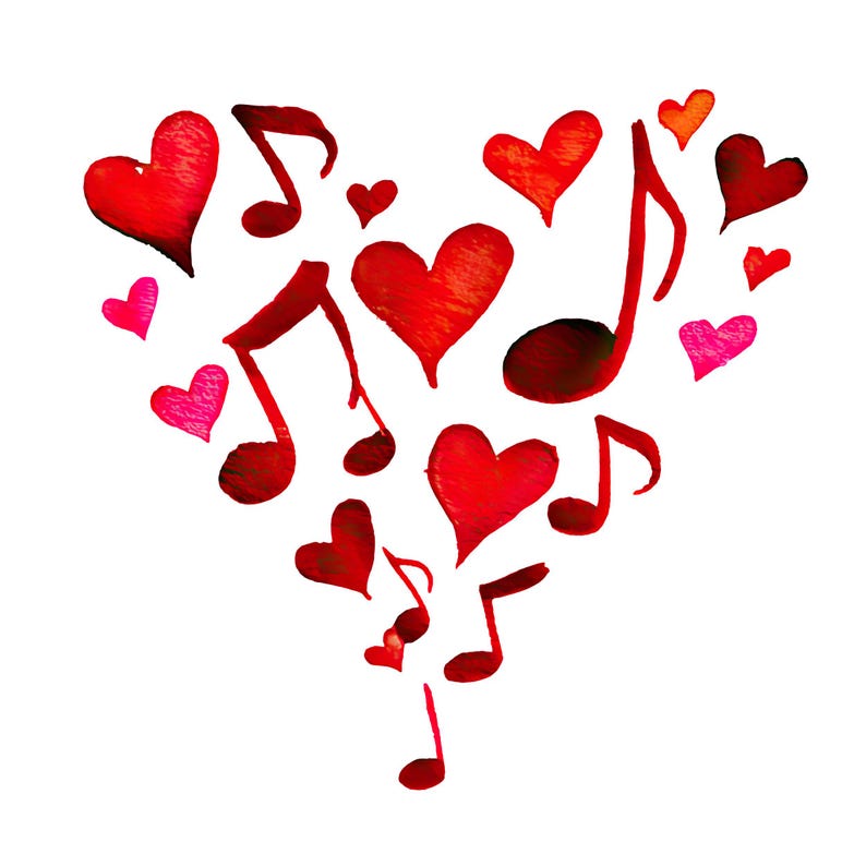 Valentine's Day Music Notes Clipart | Romantic Musical Graphics ...