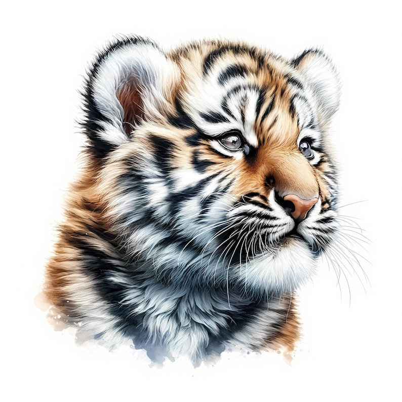 Tiger Cub Clipart 10 High-quality Jpgs Cute Tiger Cub Clipart Bundle ...