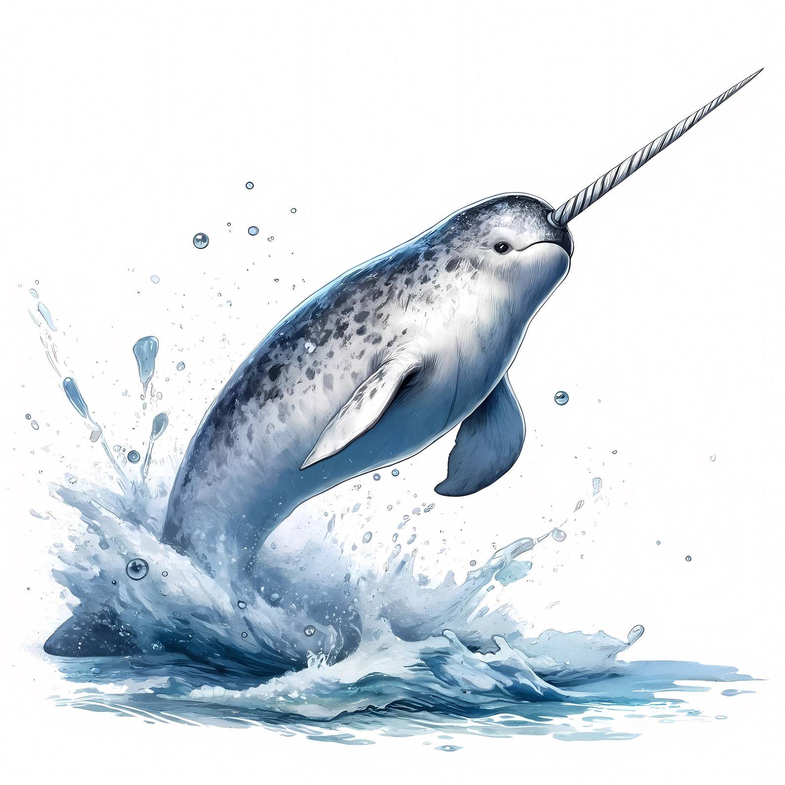 Elegant Narwhal Clipart Bundle | Sea Creature Art (digital Download) 12 ...