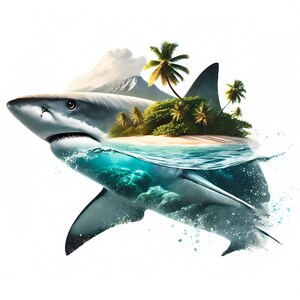 Majestic Shark JPG Clipart | Ocean Art Printables (digital Download ...
