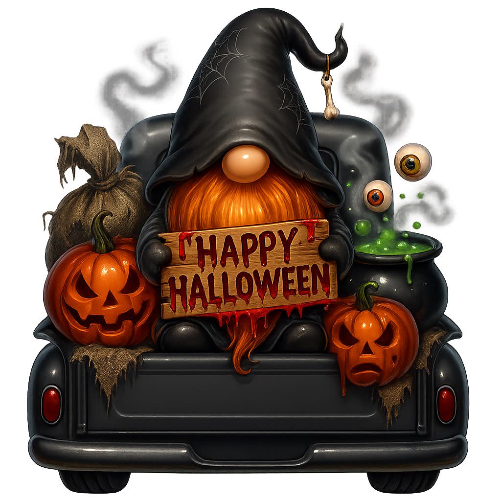 Halloween Gnome & Truck Clipart: Fall Pumpkin PNG (digital Download - Etsy