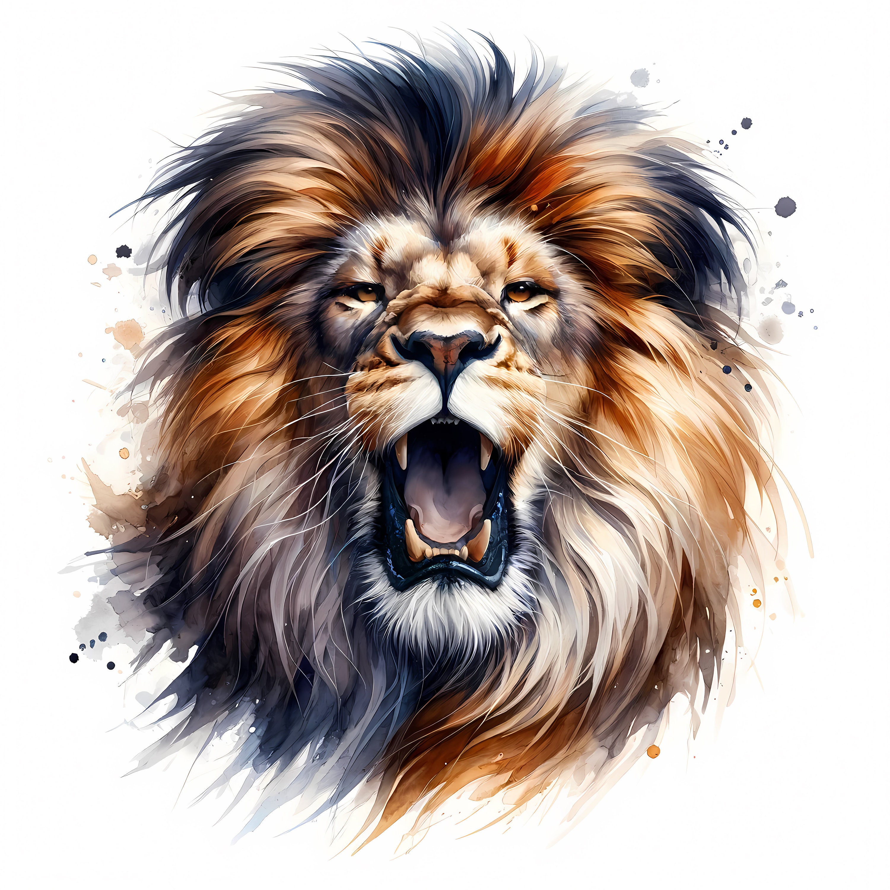 Lion Roaring Clipart 12 High Quality Jpgs Majestic Lion Clipart Bundle ...