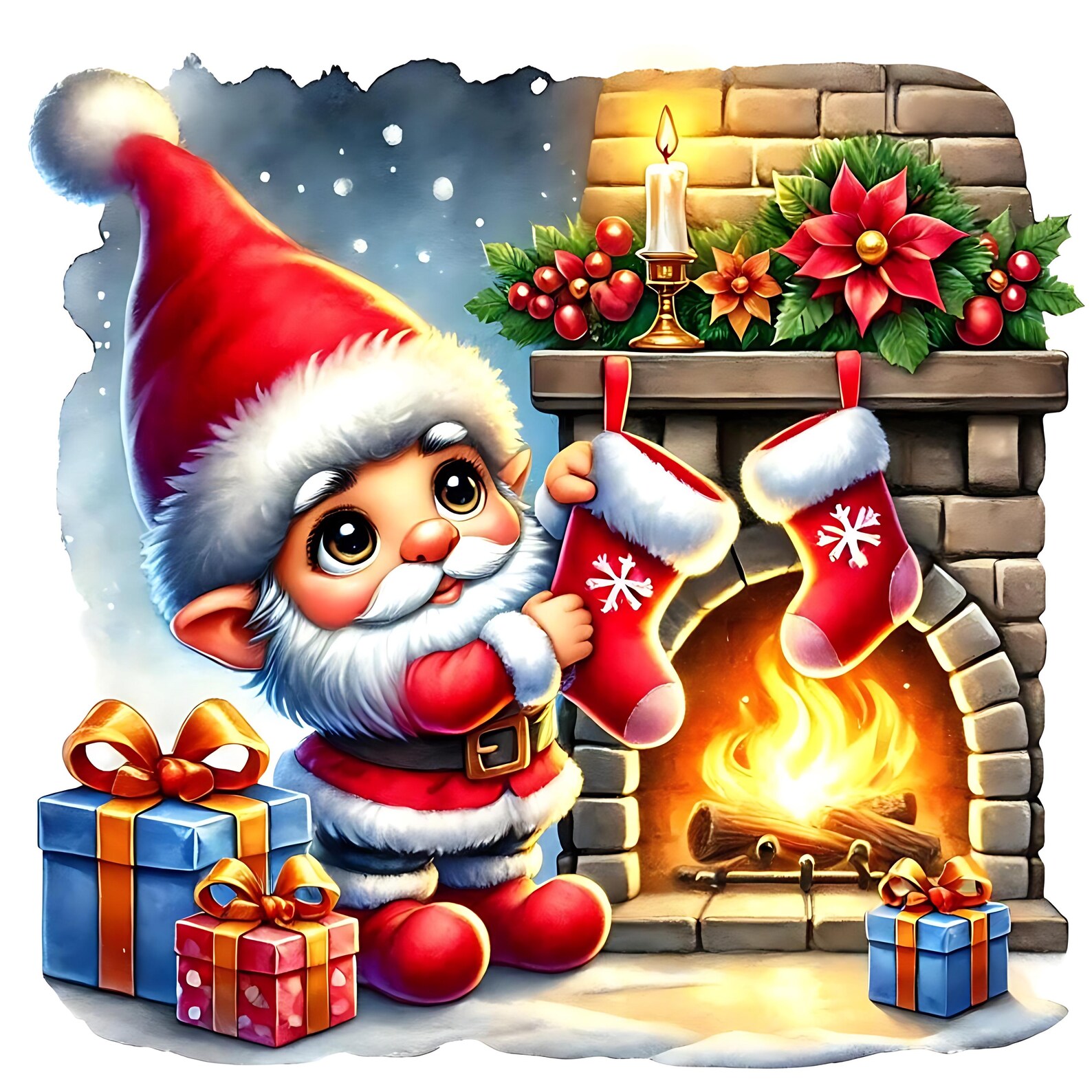 Christmas Gnome Clipart: Festive Gnomes Holiday Bundle (10 JPG Digital ...
