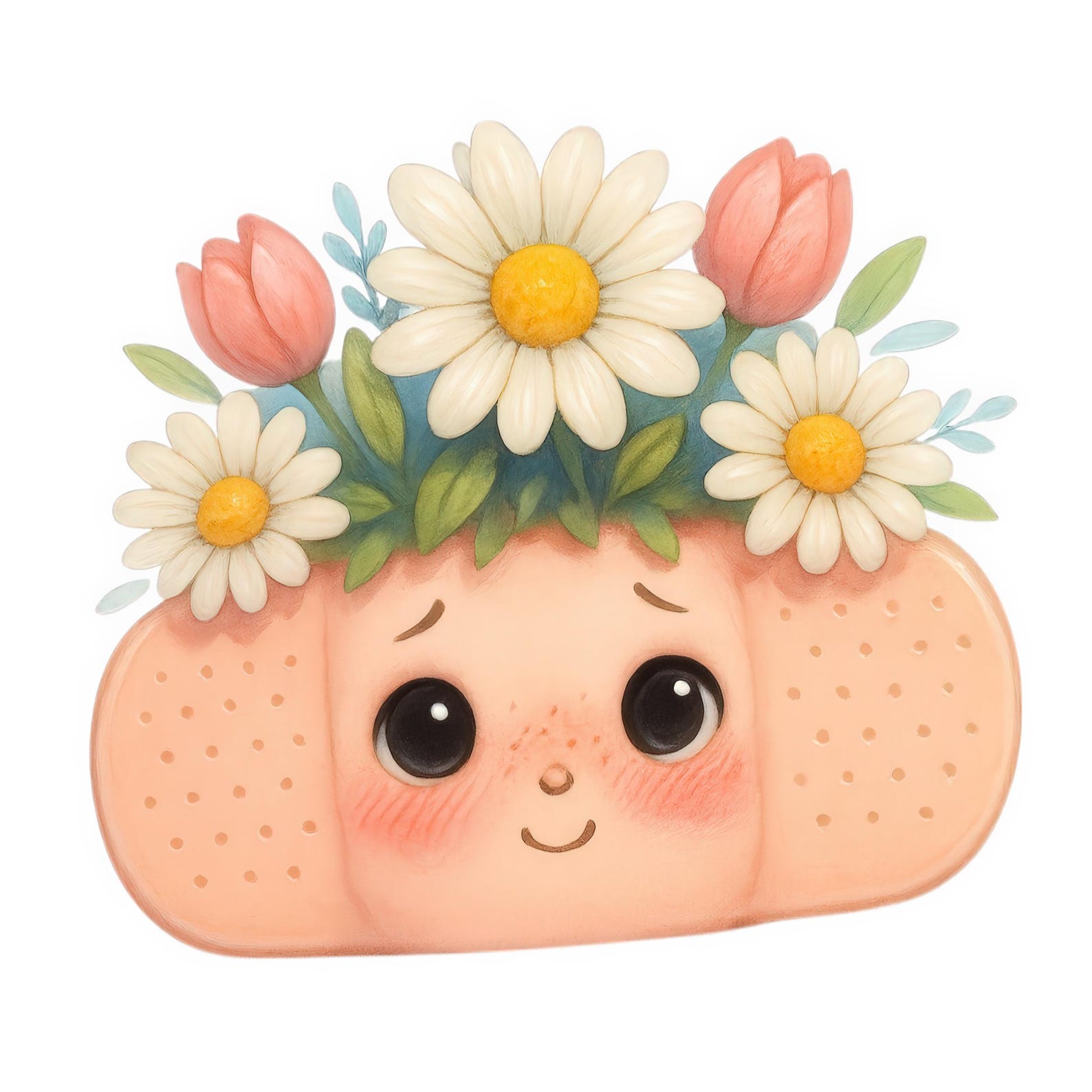 Kawaii Bandage Clipart Bundle, Happy Face Sticker (digital Download ...