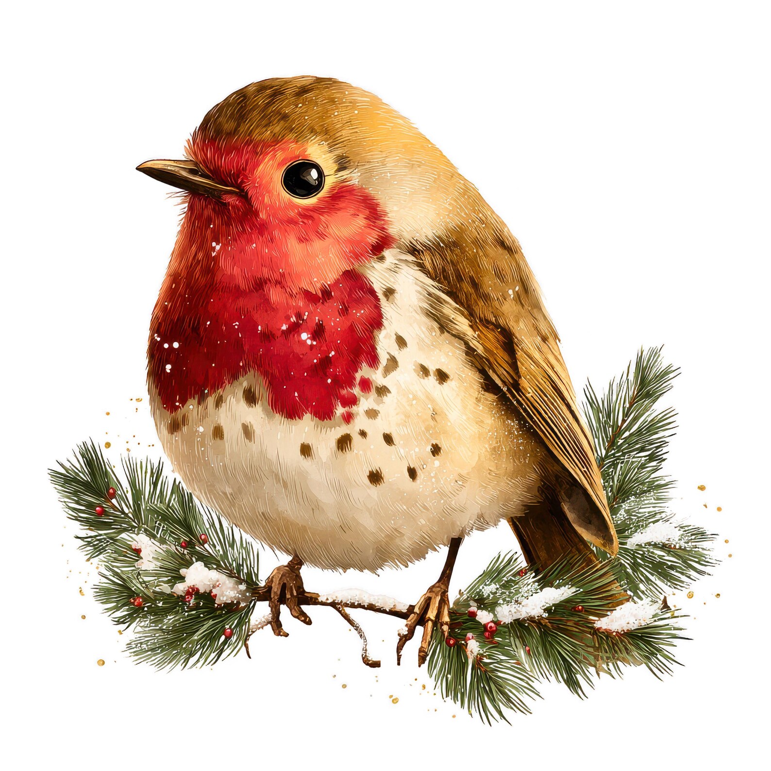 Christmas Robin Clipart: Holiday Bird Graphics (digital Download) 12 ...