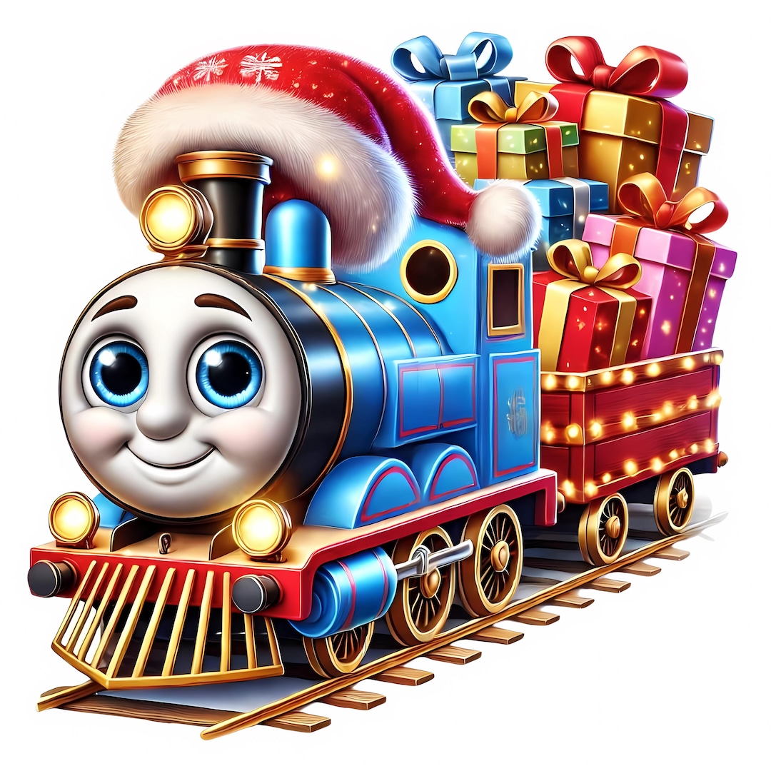 Cute Christmas Train Clipart | 12 High-quality Jpgs | Festive Christmas ...
