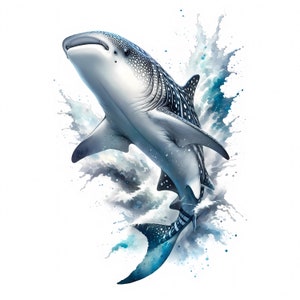 Whale Shark Clipart | Marine Nautical Art Prints (digital Download) 12 ...