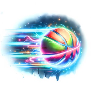 Neon Basketball Clipart 11 High-quality Jpgs Glow Basketball Clipart ...