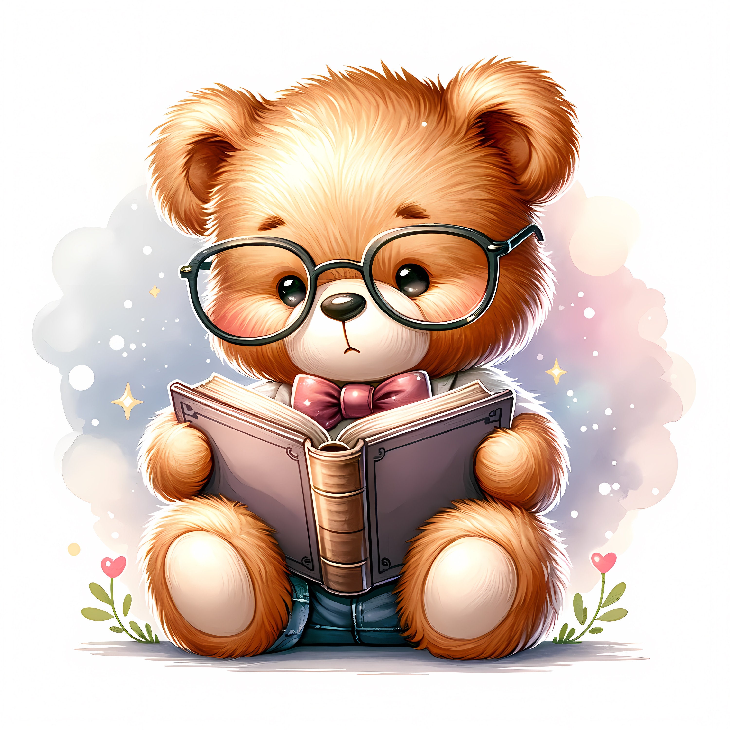 Reading Teddy Bear Clipart 10 High-quality Jpgs Cute Teddy Bear Clipart ...