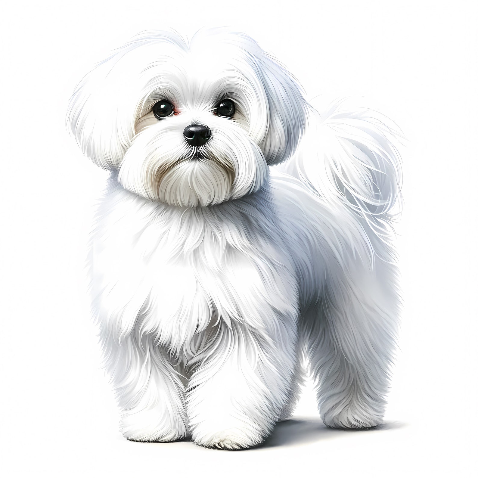 Maltese Dog Clipart 10 High-quality Jpgs Cute Maltese Dog Bundle ...