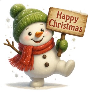 Christmas Snowman Clipart Bundle, Holiday PNG Graphics (digital ...