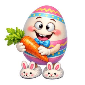 Funny Eggs Easter Clipart: Whimsical Easter Graphics, Digital Download ...