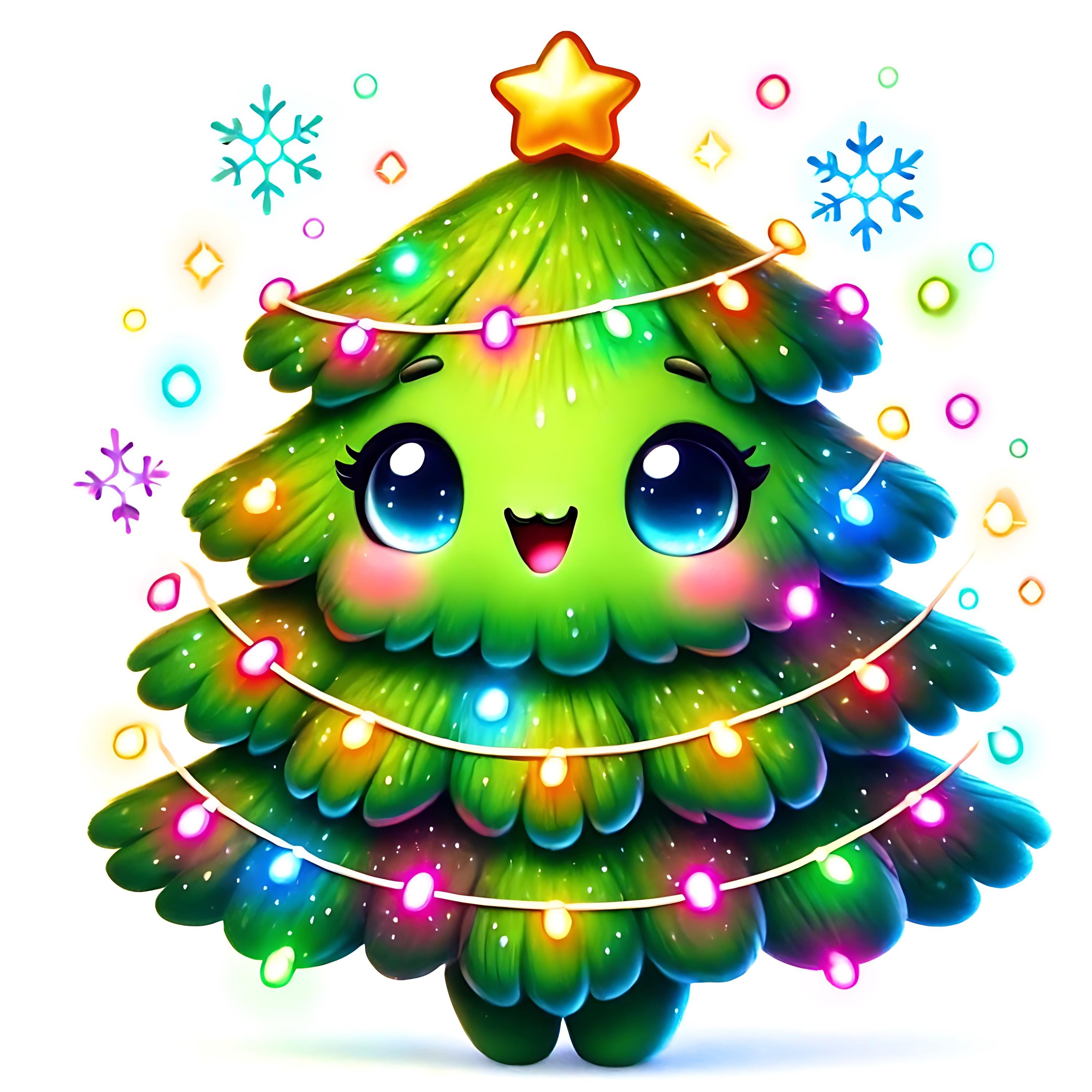 Cute Christmas Tree Clipart | Holiday JPG Bundle (digital Download) - Etsy