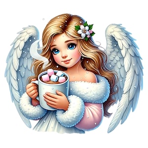 Angel Christmas Clipart | 11 High-quality Jpgs | Cute Christmas Angel ...