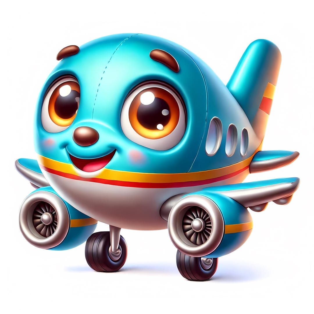 Cute Airplane Clipart | 10 High-quality Jpgs | Adorable Airplane ...