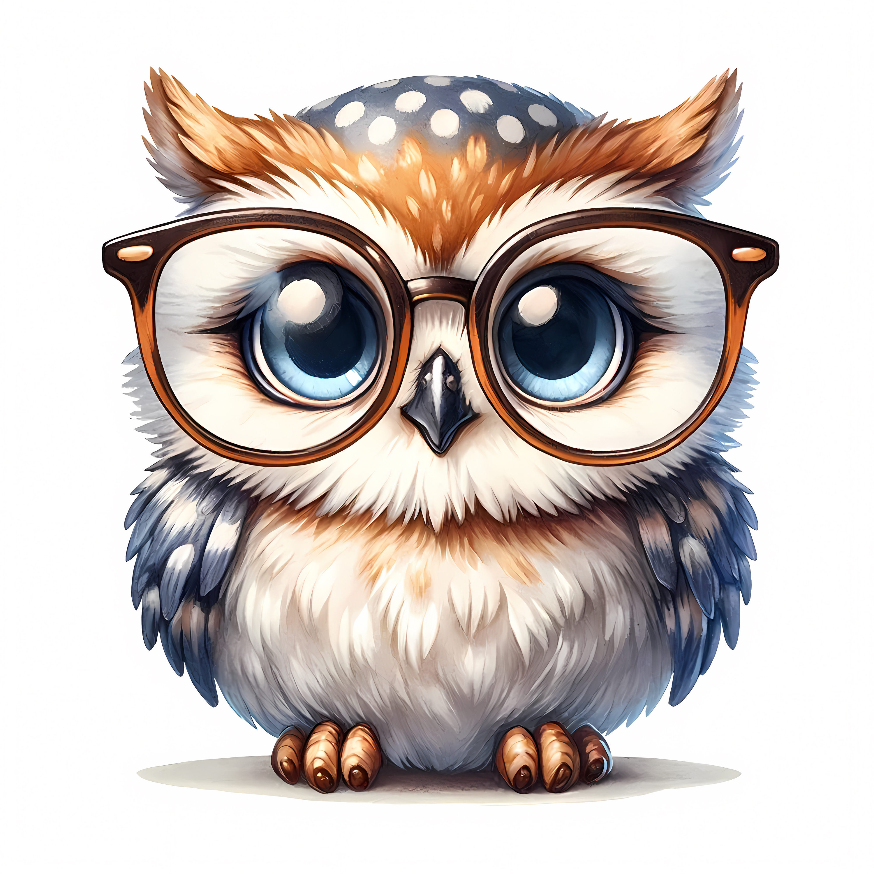 Cute Owl Clipart 12 High-quality Jpgs Whimsical Cute Owl Clipart Bundle ...
