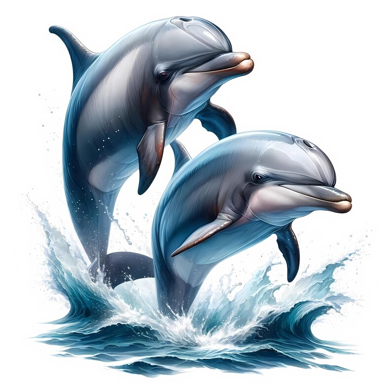 Playful Dolphin Clipart Bundle | Marine Animal Art (digital Download ...