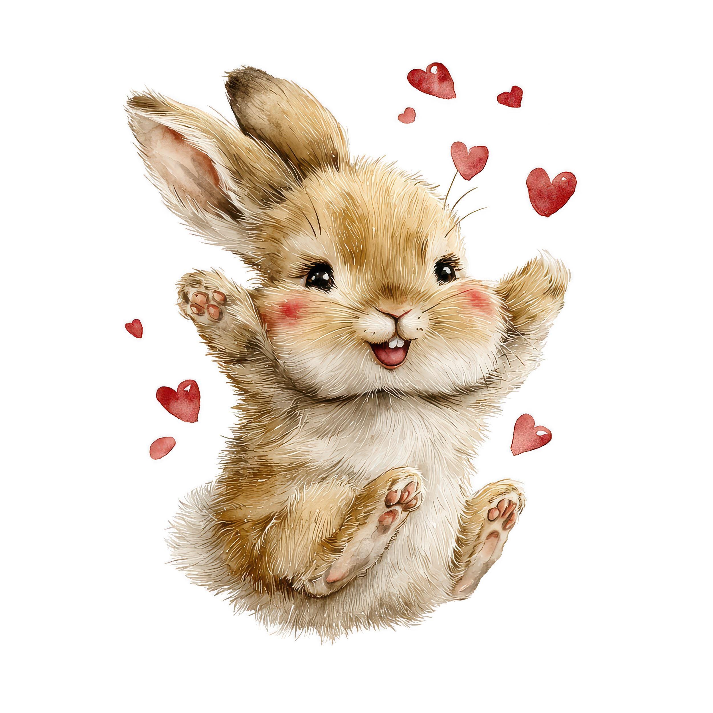 Bunny Valentine's Day Clipart: Whimsical Graphics (digital Download) 15 ...