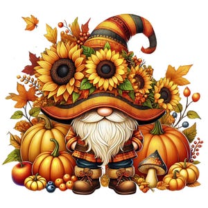 Fall Gnome Clipart | 11 High-quality Pngs | Cute Fall Gnome Bundle ...